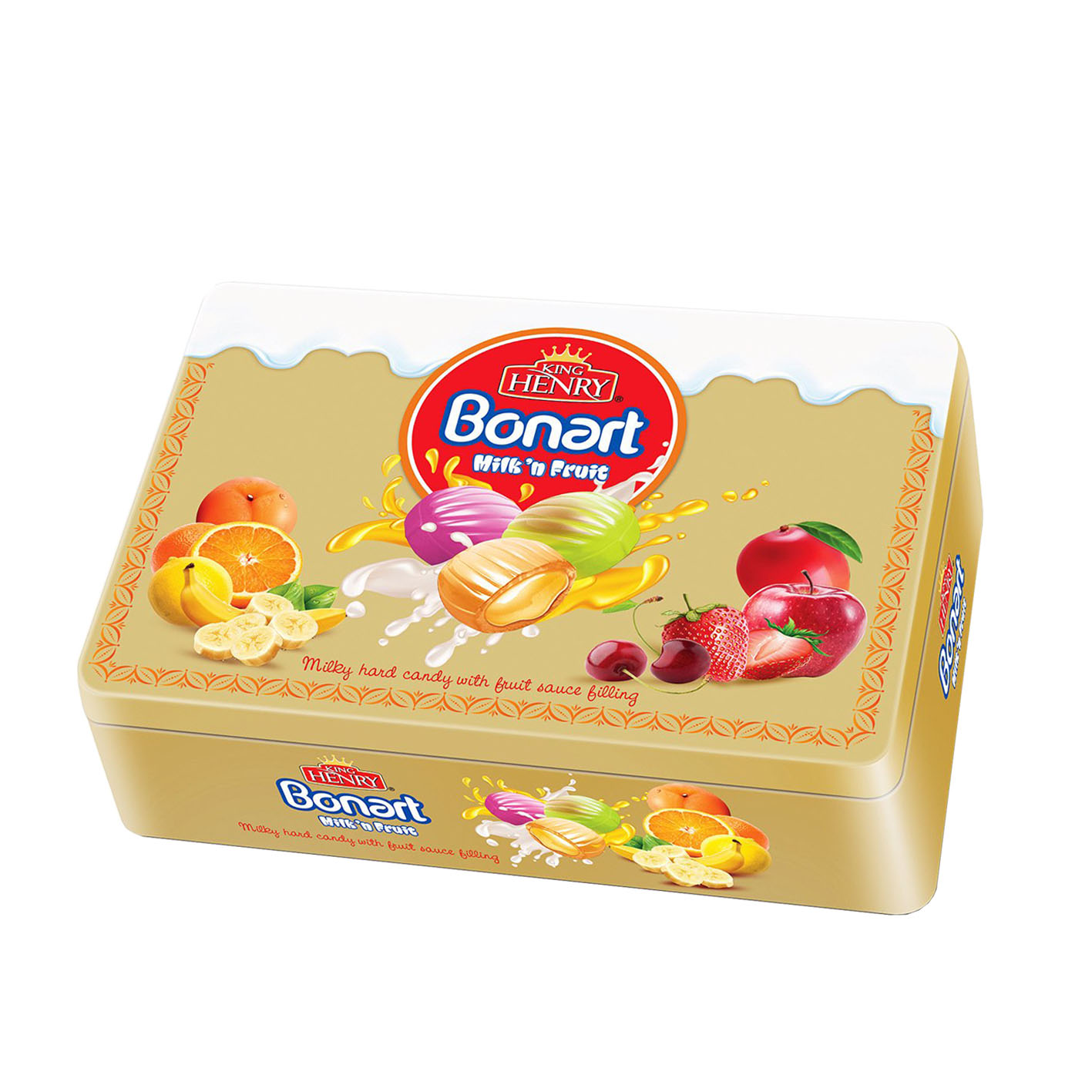 BONART MILK FRUIT MILKY HARD WITH FRUIT SAUCE FILLING 180G - TOMI GIFT & FOOD